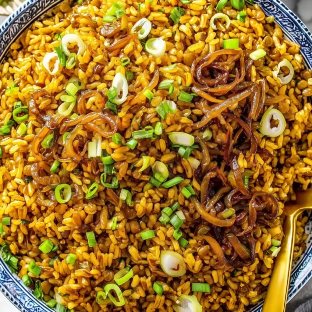 Mujadara Recipe – Authentic Lentils and Rice - Just Vegging Out